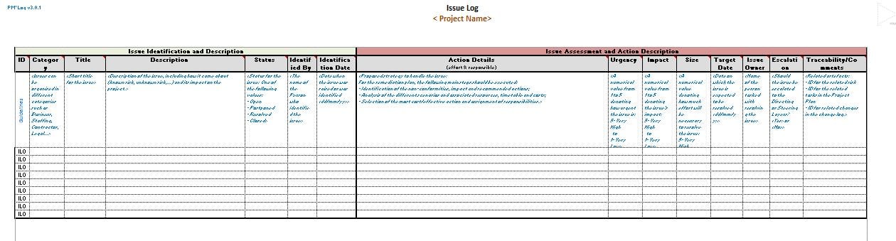 Issue Log - PM².EU